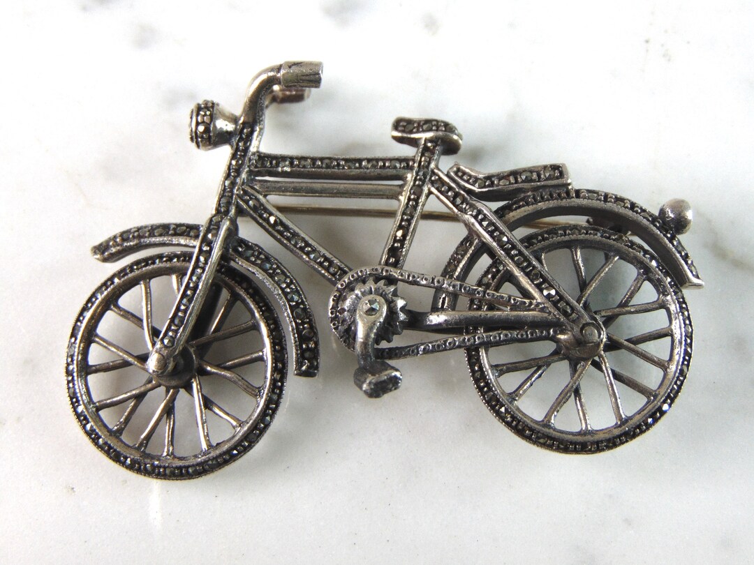 Womens Vintage Estate Sterling Silver Bicycle Brooch 15.1g E6310 - Etsy
