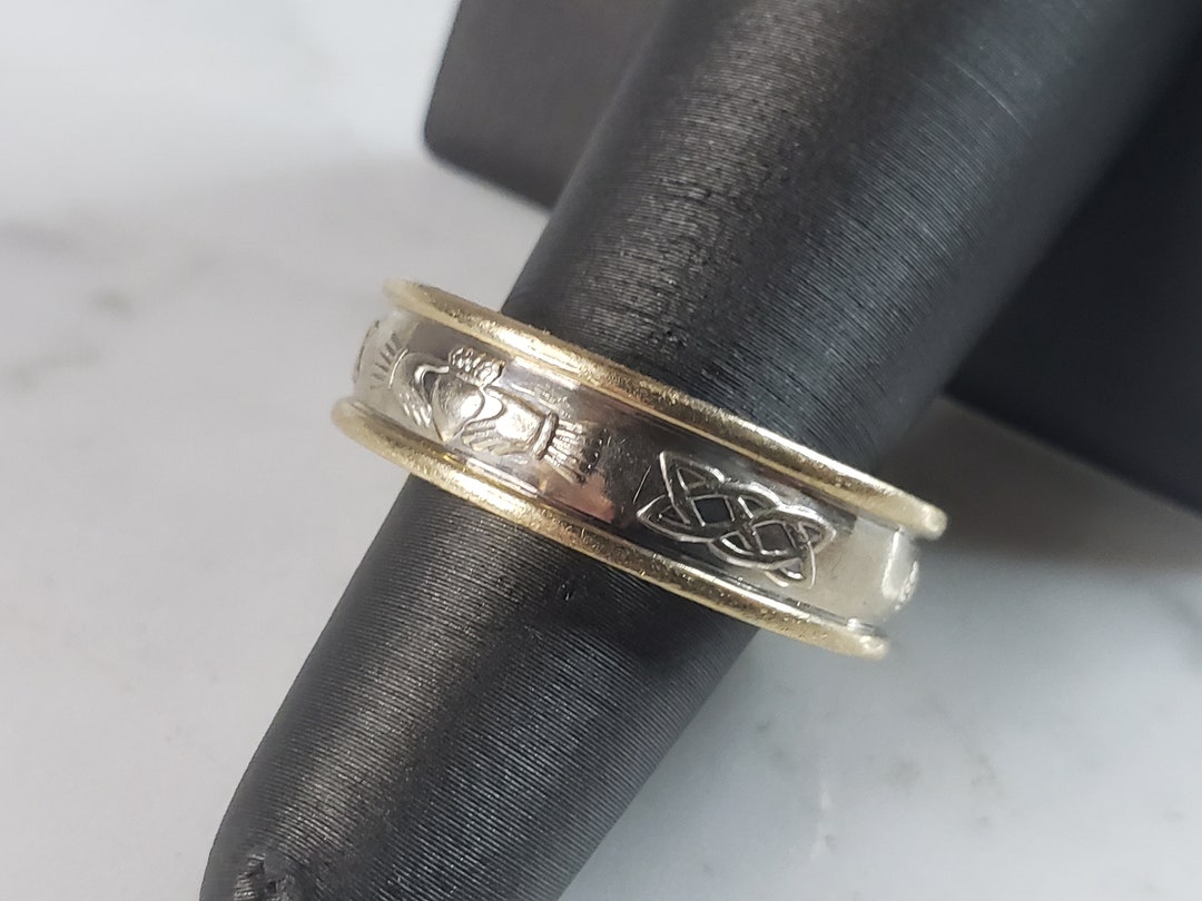 Mens Vintage Estate 14k Gold Irish Claddagh Wedding Ring 8.4g #E1210 - Etsy