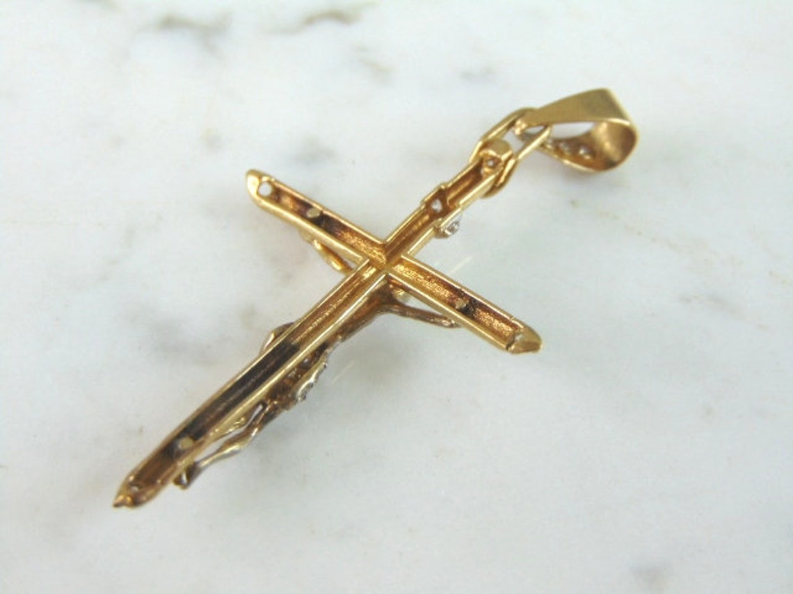 Vintage Estate 10k Gold Religious Crucifix Cross Pendant 3.6g - Etsy