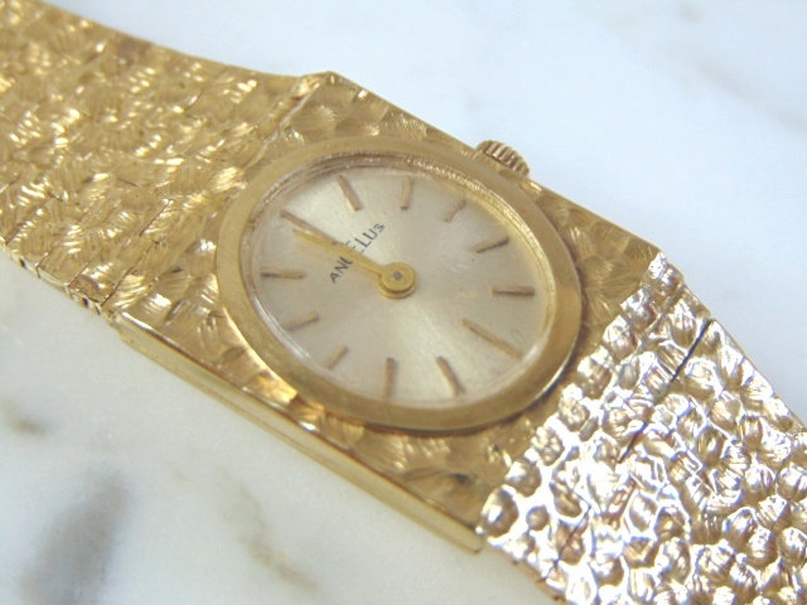 Womens Vintage Estate 14K Yellow Gold Angelus Swiss Watch - Etsy