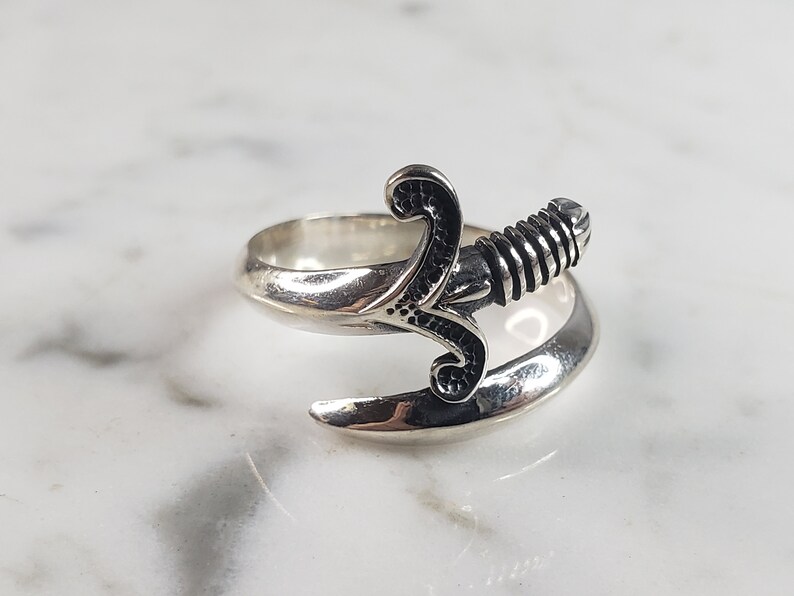 Mens Sterling Silver Arthurs Sword Ring 4.6g E6411 - Etsy