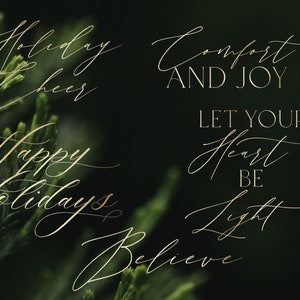 Modern Elegant Gold Foil Christmas Photo Overlay, Holiday Overlay ...