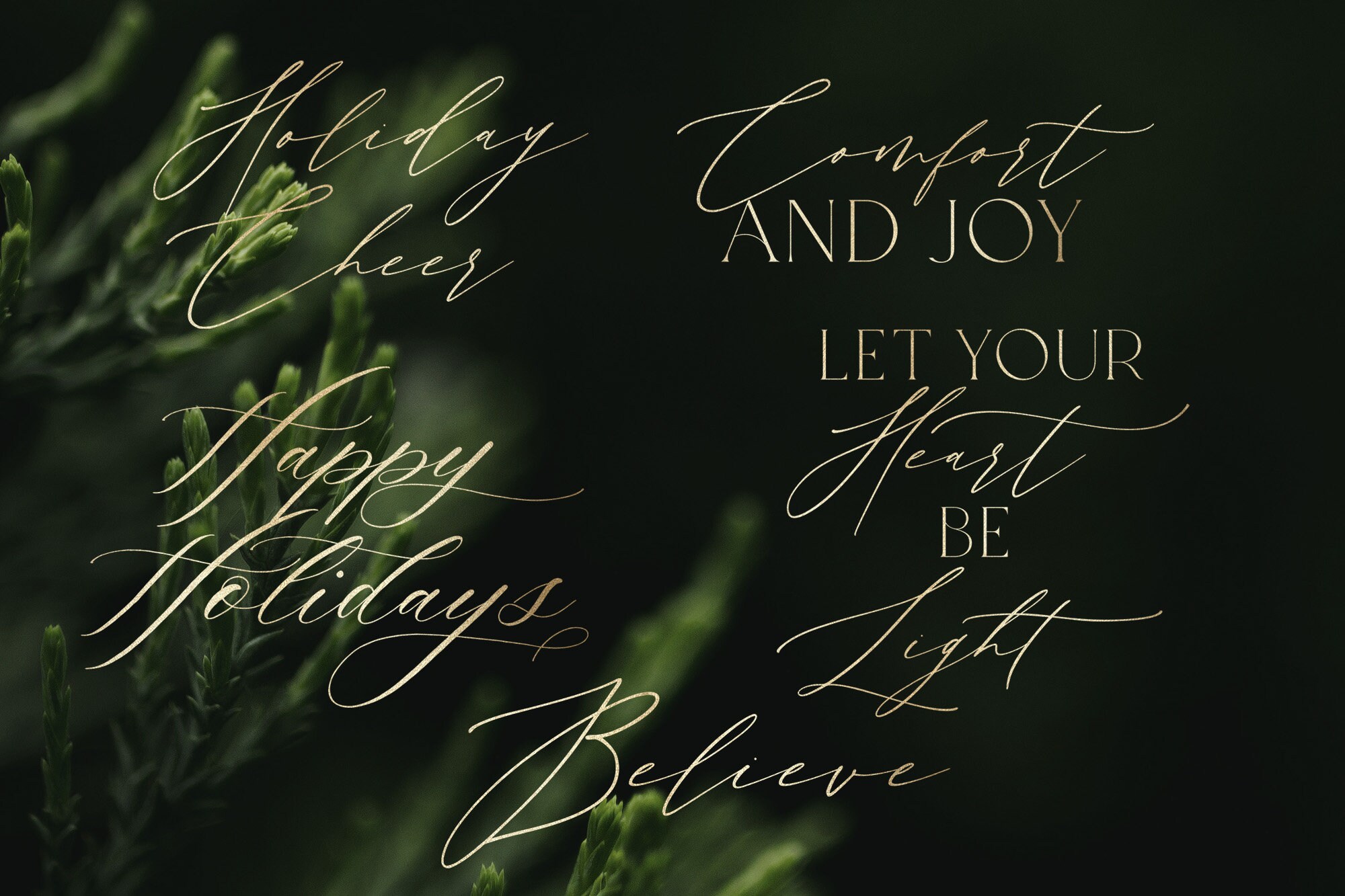 Modern Elegant Gold Foil Christmas Photo Overlay, Holiday Overlay ...