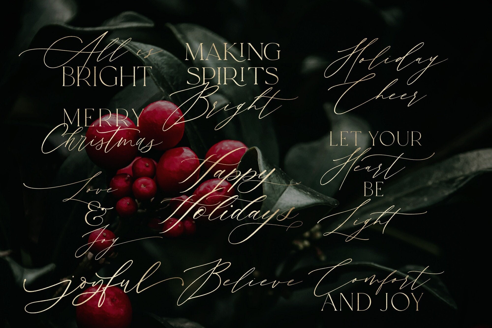 Modern Elegant Gold Foil Christmas Photo Overlay, Holiday Overlay ...