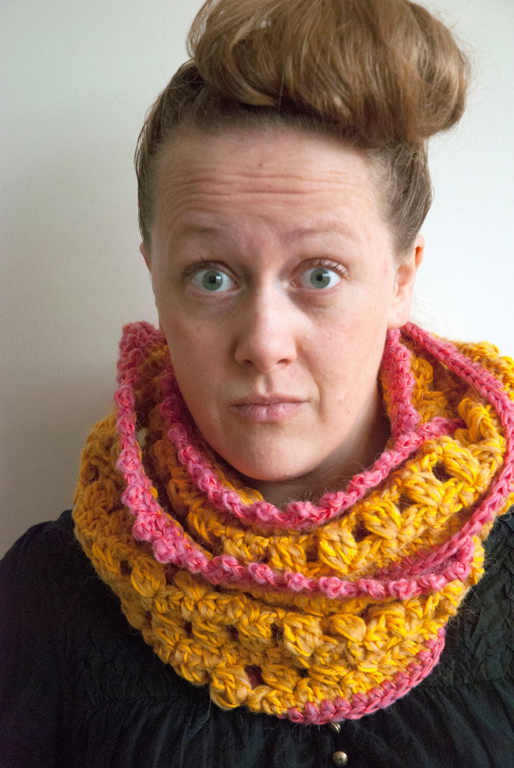 Haakpatroon warme cowl patroon gehaakte stoere cowl dubbele col shawl ...