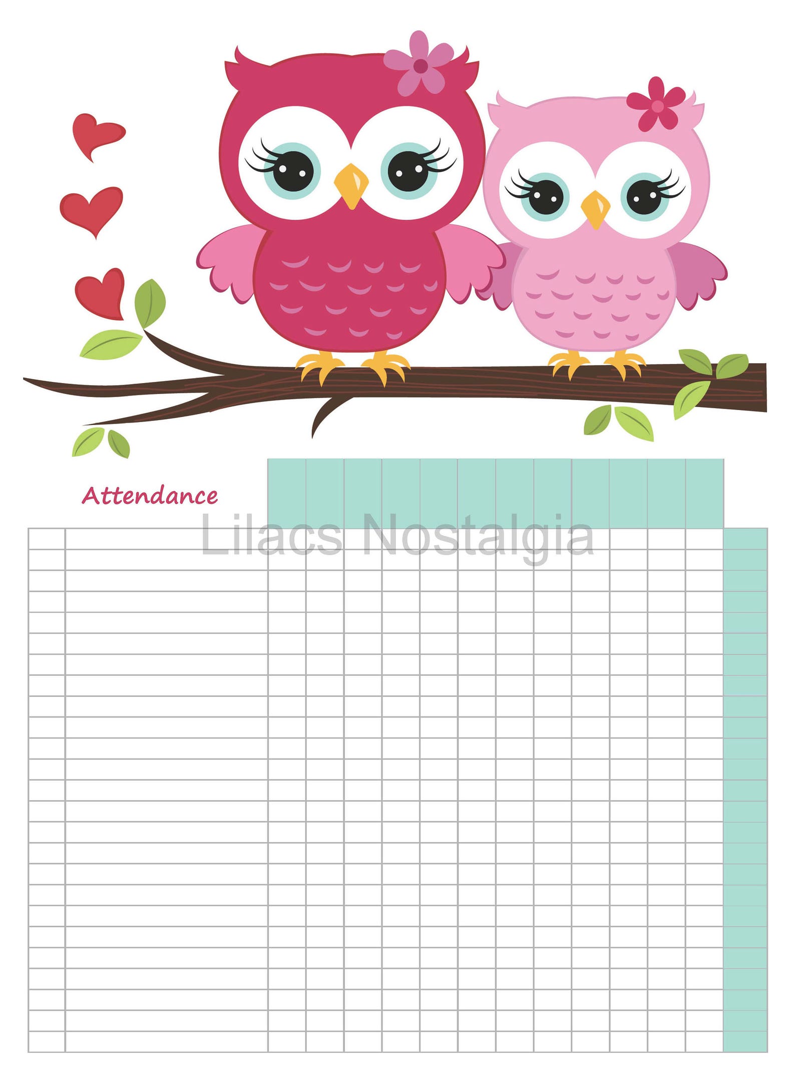 Attendance Chart Classroom Teacher Poster Wall Art Printable Instant ...