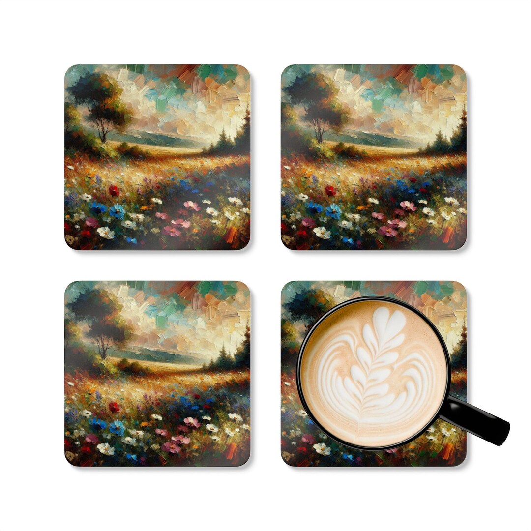 Nature-inspired Corkwood Coaster Set | Rustic Home Decor, Floral Art ...