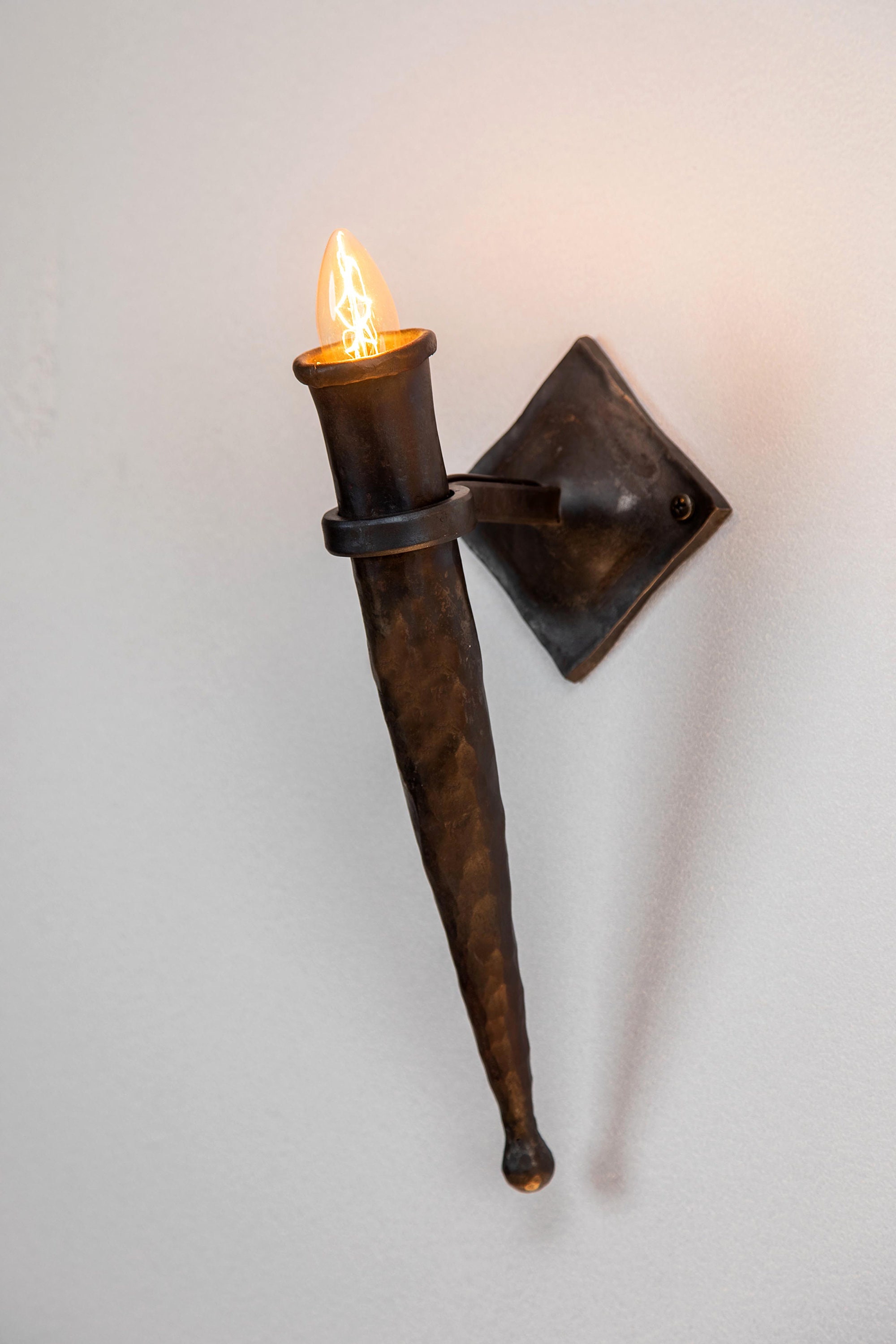Hand Forged Wall Torch Lamp / Wall Lantern / Wall Sconce / Wall Light ...