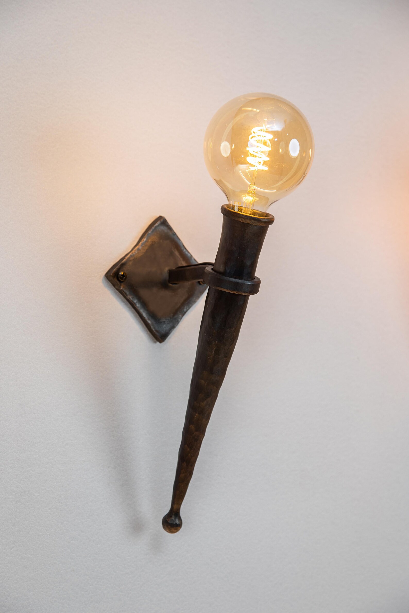 Hand Forged Wall Torch Lamp / Wall Lantern / Wall Sconce / Wall Light ...
