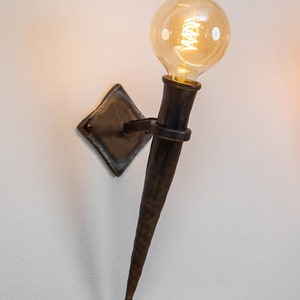 Hand Forged Wall Torch Lamp / Wall Lantern / Wall Sconce / Wall Light ...