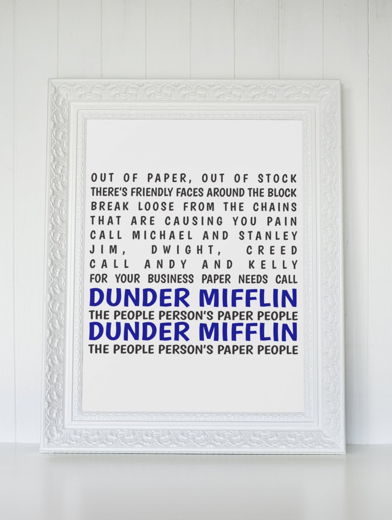 The Office Show Inspired Printable Digital Wall Art Bundle, Dunder ...