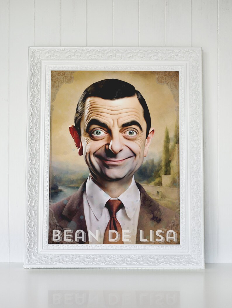 Mr. Bean Printable Wall Art Mona Lisa Parody Renaissance Mona Lisa ...