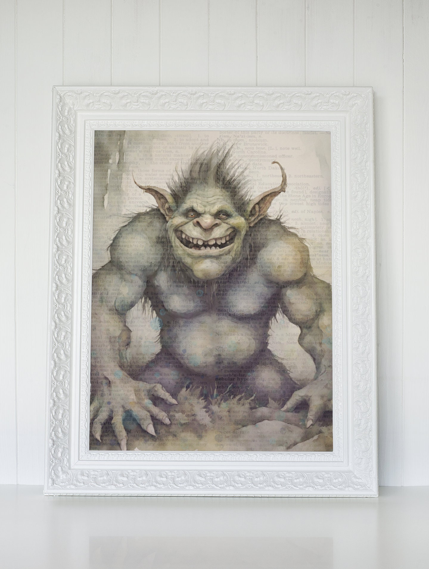 Dark Gothic Horror Troll Watercolor Themed Dictionary Printable Digital ...