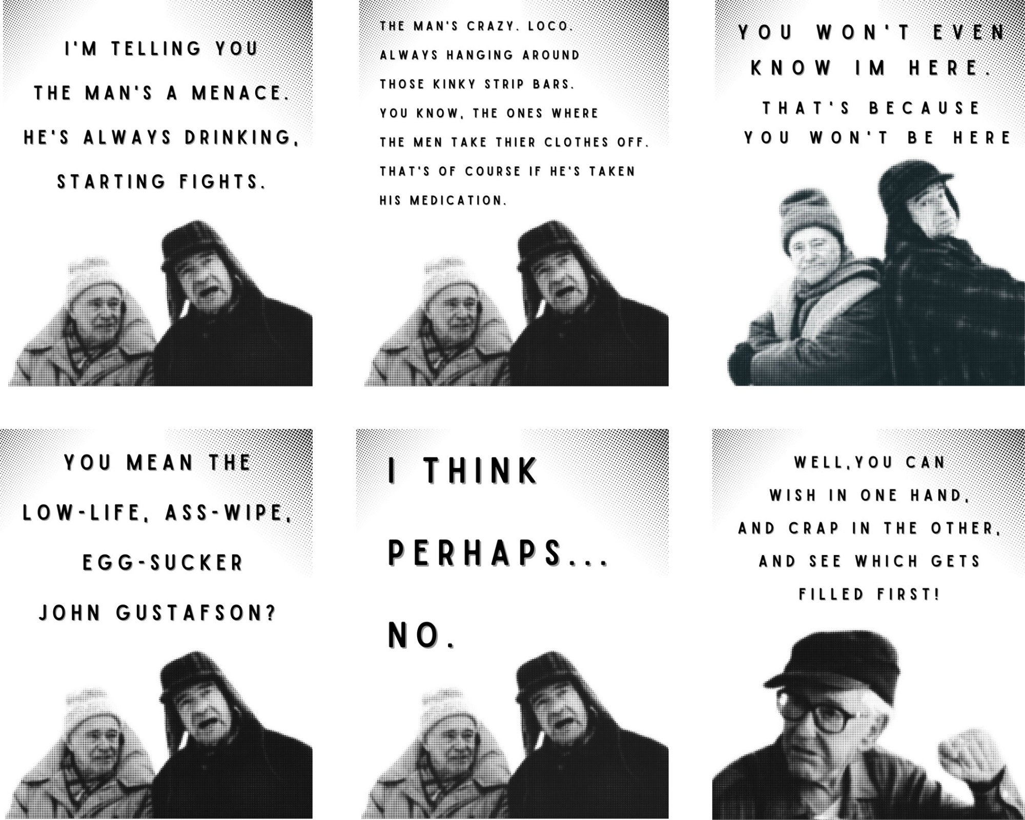 Grumpy Old Men Movie Halftones Printable Digital Wall Art Bundle ...