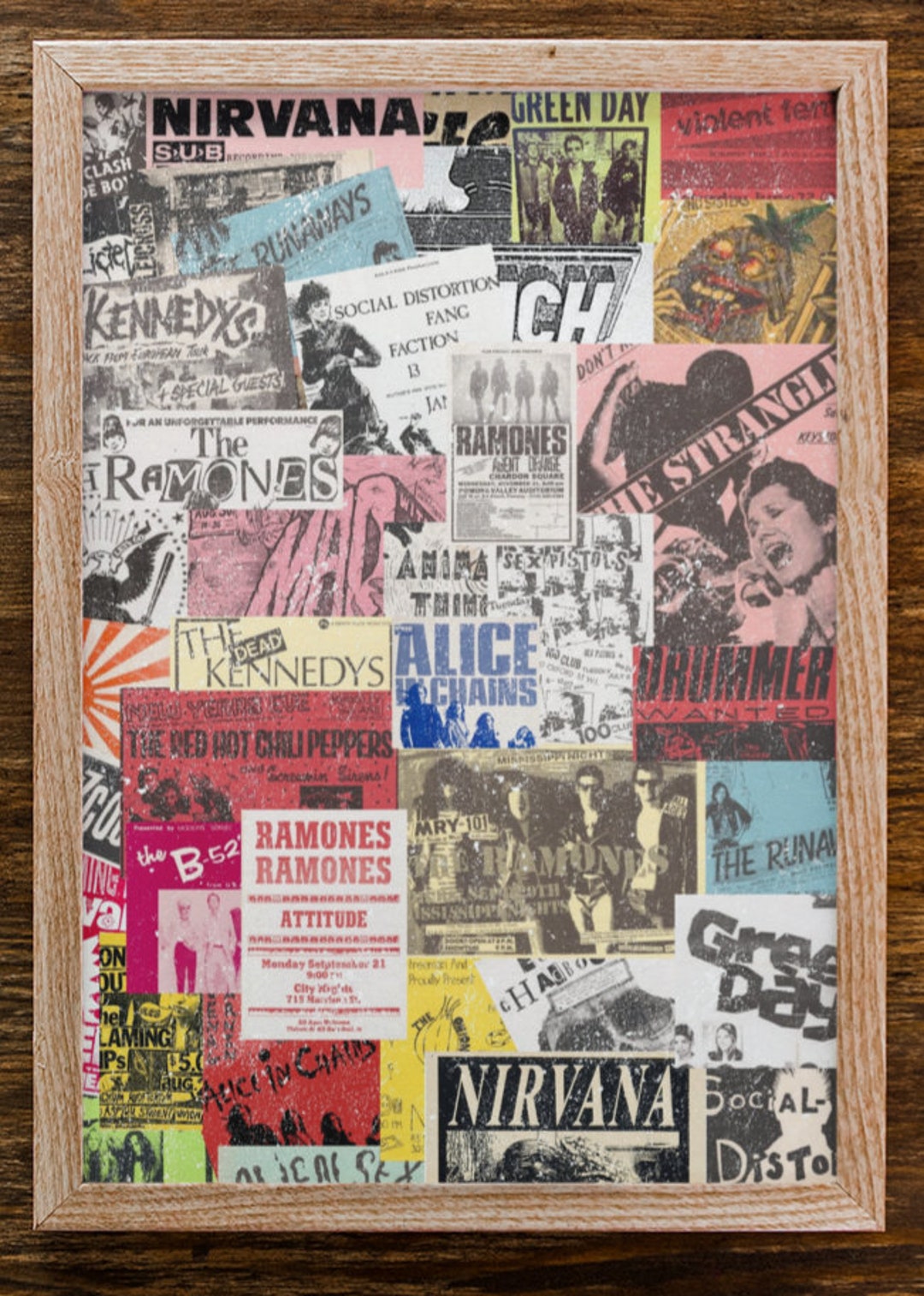 Vintage 80s Punk Rock Grunge Collage Flyer Poster Printable Wall Art ...
