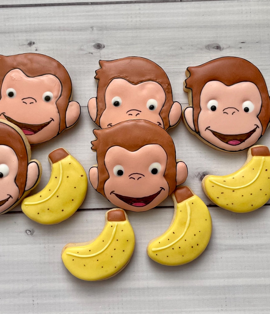 Monkey Around Cookies, George Monkey Cookies, Birthday Custom Cookies ...
