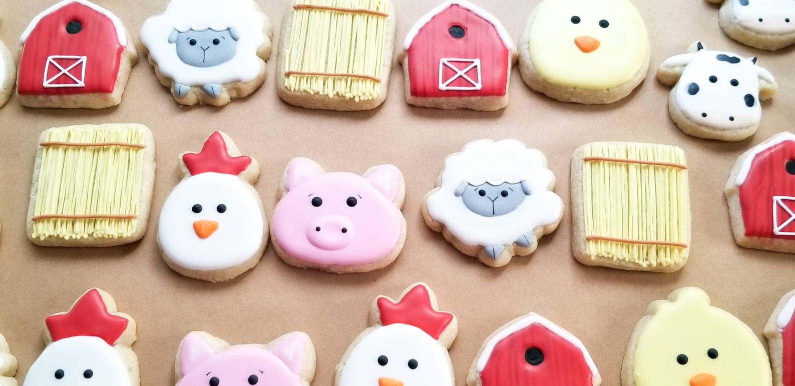 Barnyard 1st Birthday Animal Cookies, Mini Farm Cookies, Kids Cookie ...