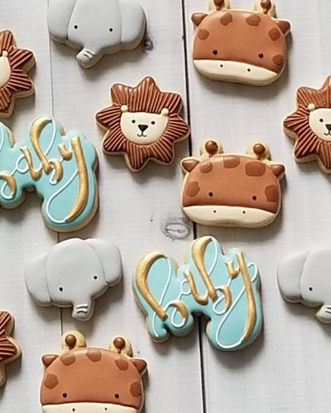 Safari Baby Shower, Jungle Animal Cookies, Baby Boy / Girl Sprinkle ...