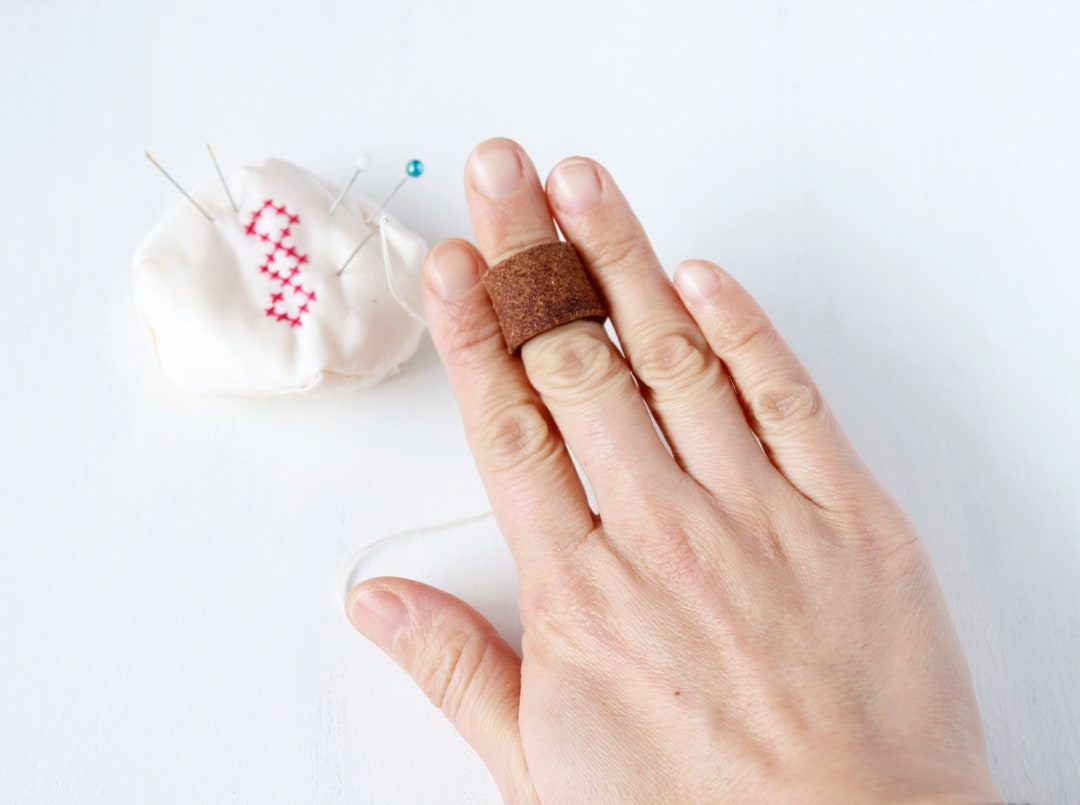 Thimble Thimble Ring Leather Thimble Adjustable Thimble - Etsy