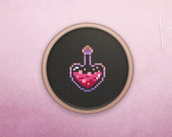 Mini Cross Stitch Potion • Cross Stitch Pattern • Modern Geeky Hoop Art ...