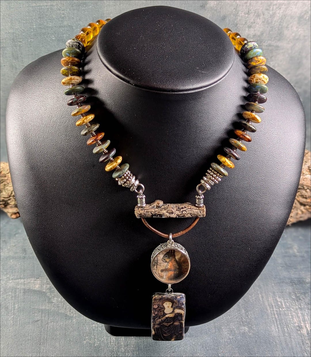 Squirrel & Log Beaded Necklace: Twin Peaks Style - Etsy