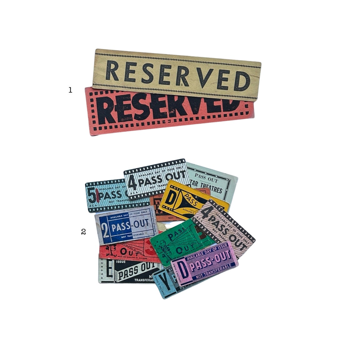 Vintage Reserved and Pass Out Ticket Sets. - Etsy