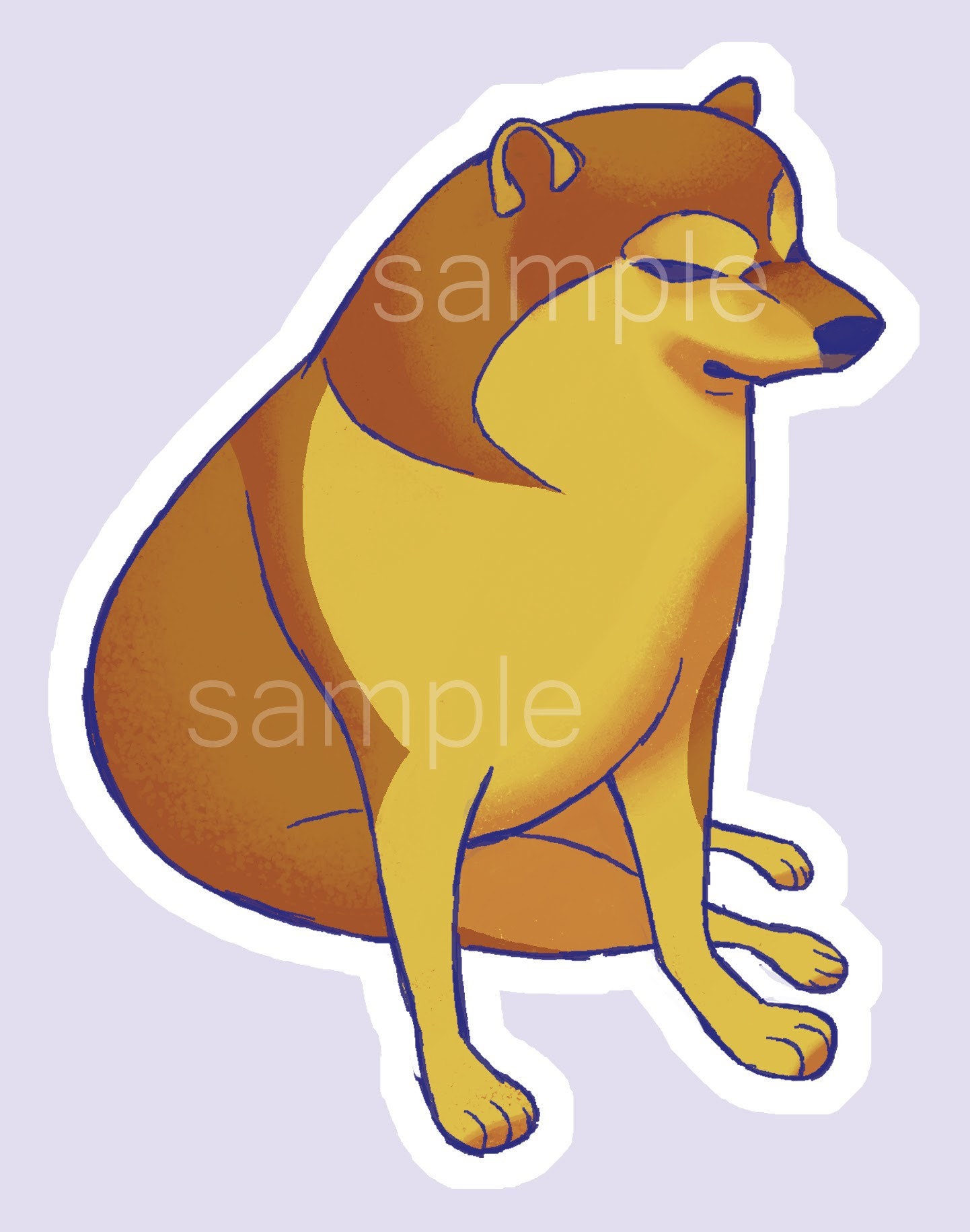 Etiqueta engomada de meme CHEEMS vinilo doge lore | Etsy