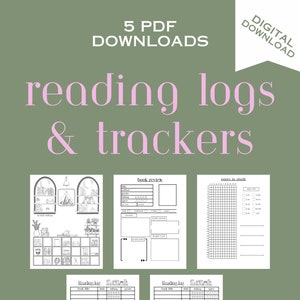 Reading Log & Tracker Sheets *PDF DOWNLOAD* - Etsy