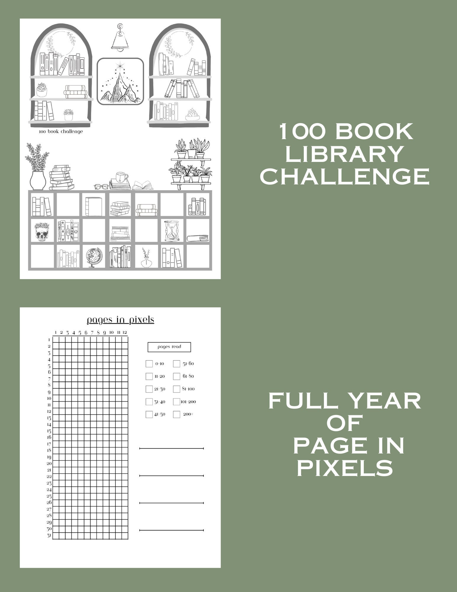 Reading Log & Tracker Sheets PDF DOWNLOAD - Etsy