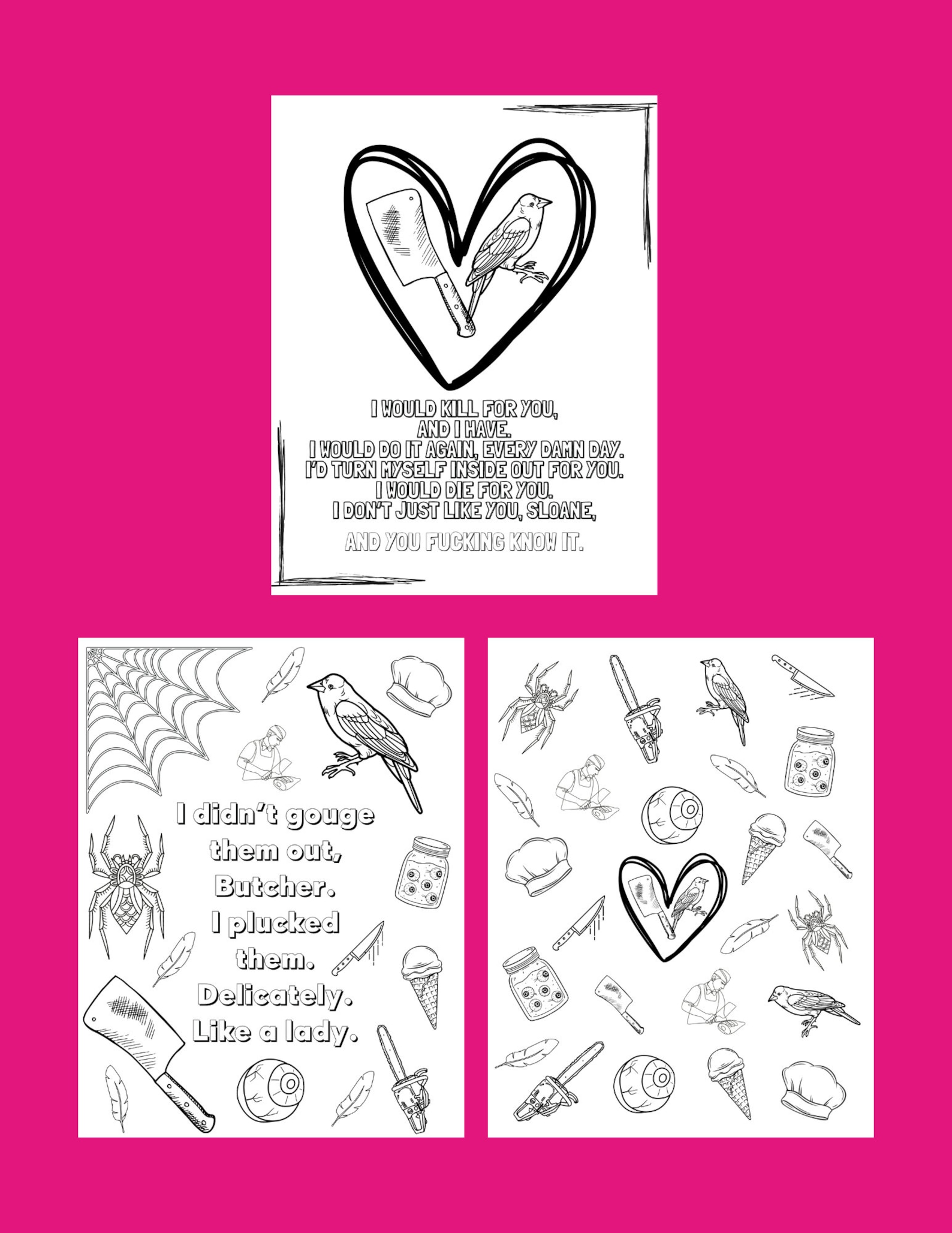 Butcher & Blackbird Coloring Pages *PDF DOWNLOAD* - Etsy