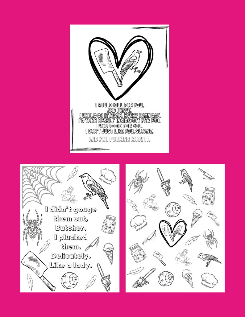 Butcher & Blackbird Coloring Pages *PDF DOWNLOAD* - Etsy