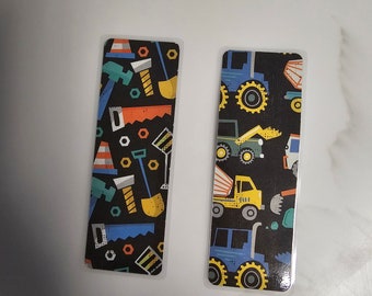 Set of 2 Fabric Quilted Bookmarks for Kids Construction - Etsy