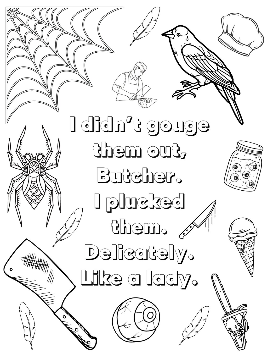 Butcher & Blackbird Coloring Pages PDF DOWNLOAD - Etsy