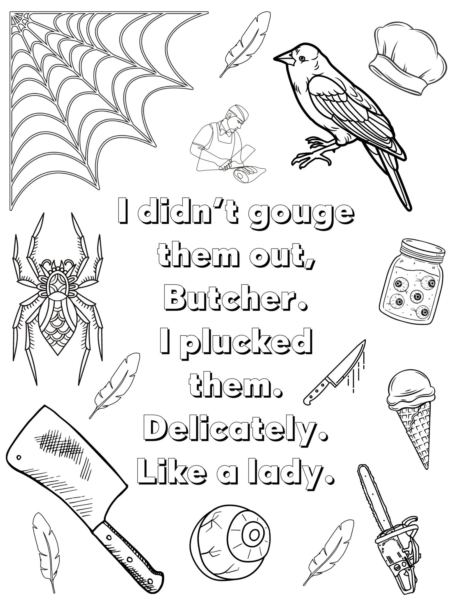 Butcher & Blackbird Coloring Pages PDF DOWNLOAD - Etsy