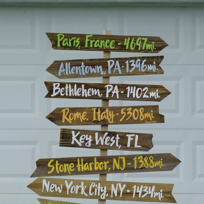 Mileage Sign Post - Etsy