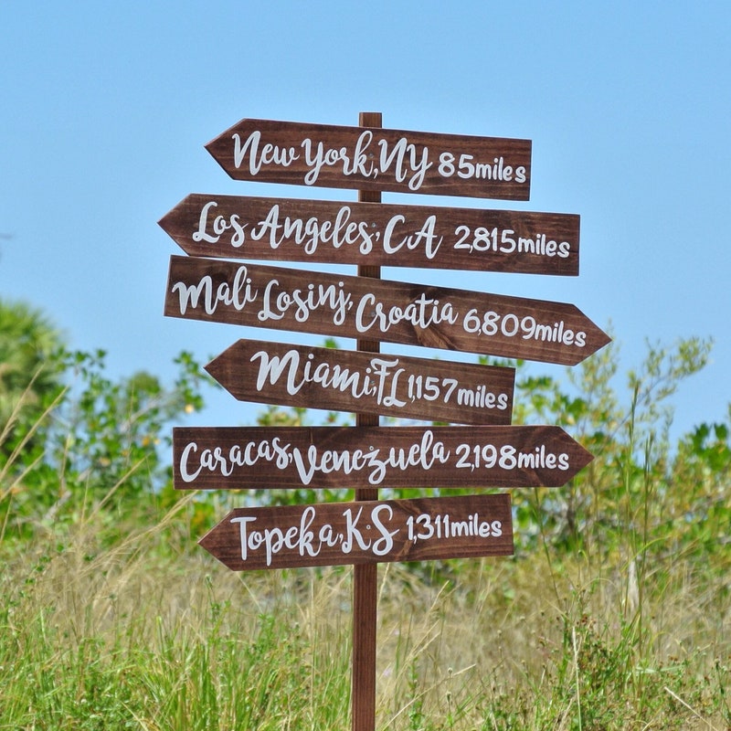 Mileage Sign Post - Etsy