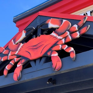 Large Wooden Crab Outdoor Restaurant Decor. Entryway Sign Seafood ...