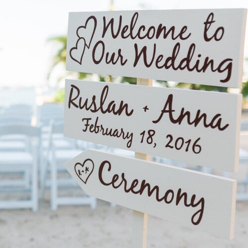 Ivory Welcome Wedding Sign Romantic Beach Wedding Decor - Etsy
