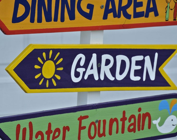 Wood Directional Signs - iDecor4you