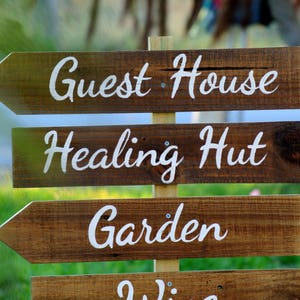 Guest House Destination Signs, Wooden Hotel Decor, Garden/beach Sign ...
