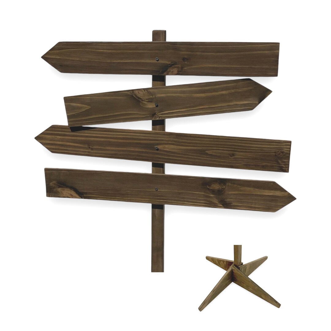 Stained Direction Sign Post Free Stand, DIY Ready Arrows. Event ...