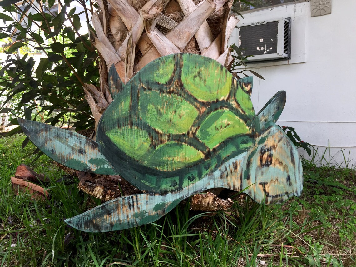 Large Wooden Turtle, Beach House Decor, Turtle Wall Art. Gift for Mom ...