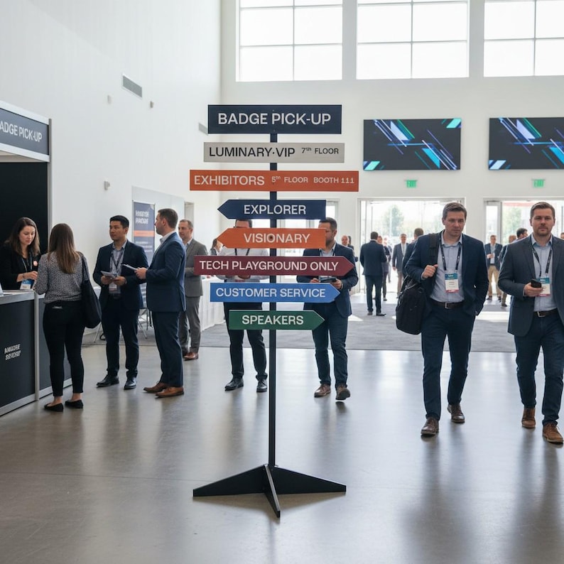 Directional Sign Personalized Event Decor, Wayfinding Arrows Trade Show ...