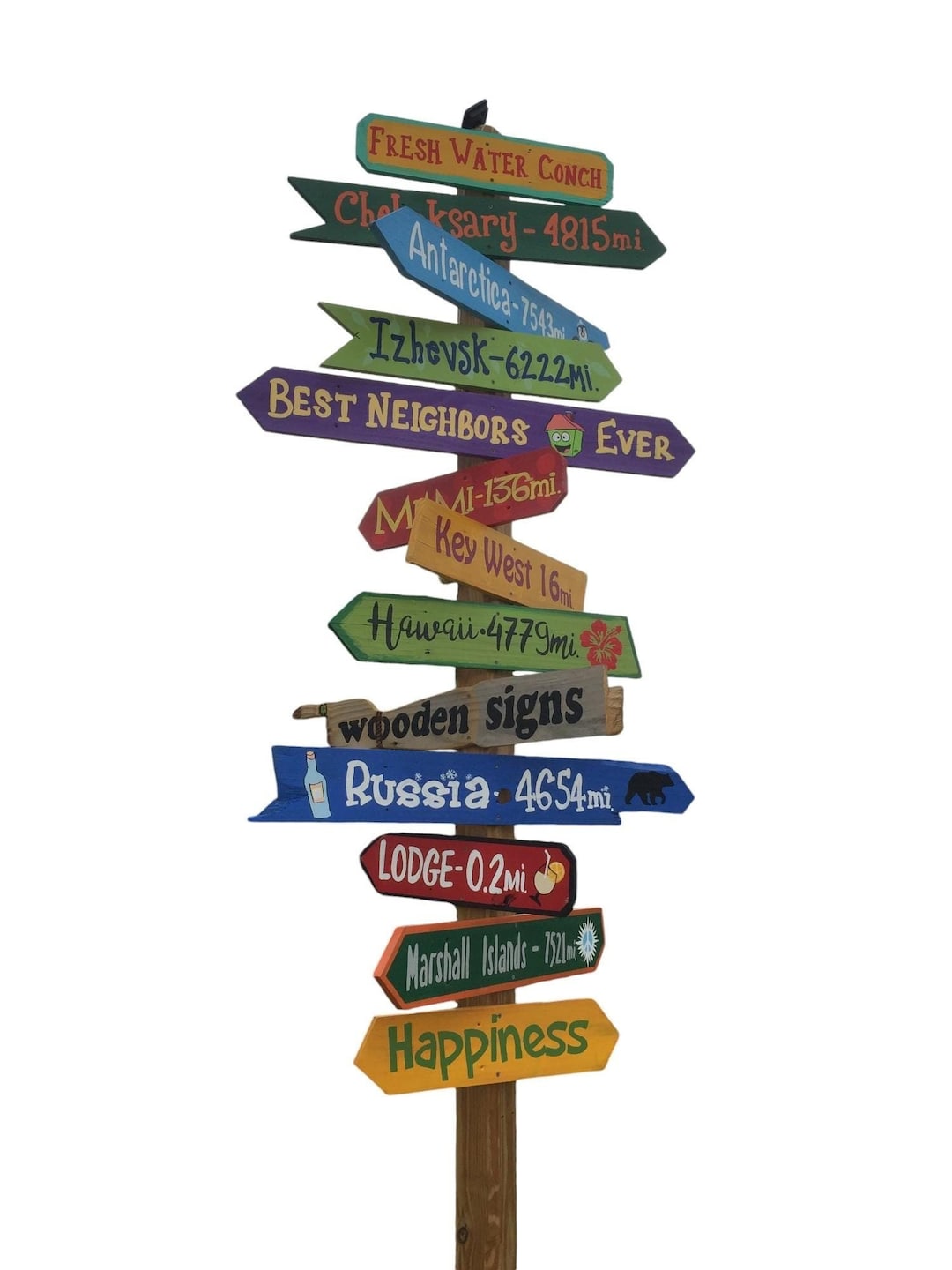 Directional Signs Outdoor, Destination Arrows With Mileage, Custom ...