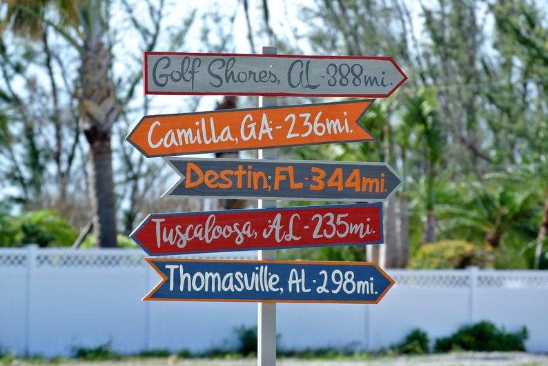 Family Direction Sign Post for Backyard, Kids Names and Mileage ...