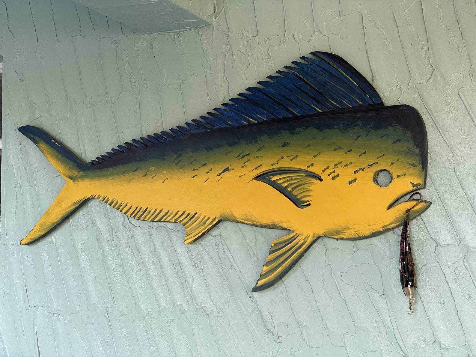 Mahi Mahi Fish Wall Art, Gift for Dad Christmas, Backyard Porch Decor ...