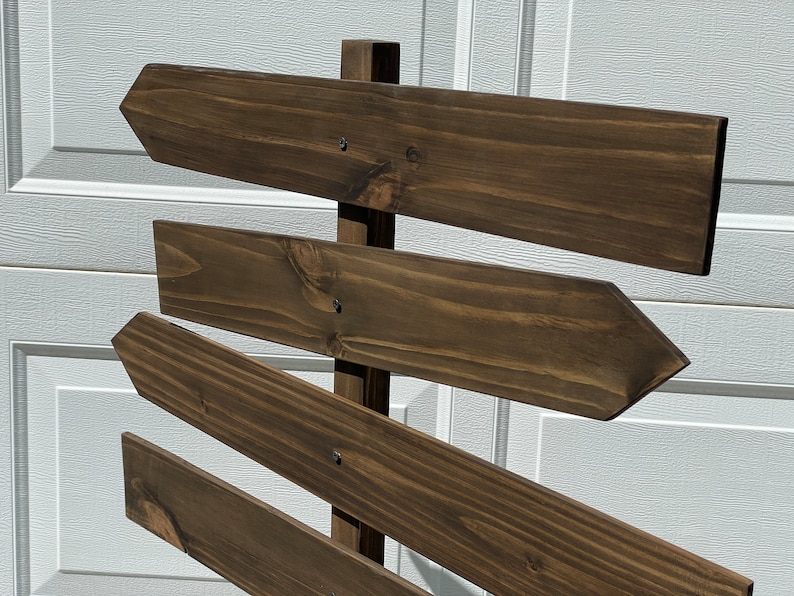 Stained Direction Sign Post Free Stand, DIY Ready Arrows. Event ...