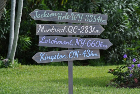 Directional Sign Post Outdoor Mileage Sign Garden Decor. - Etsy