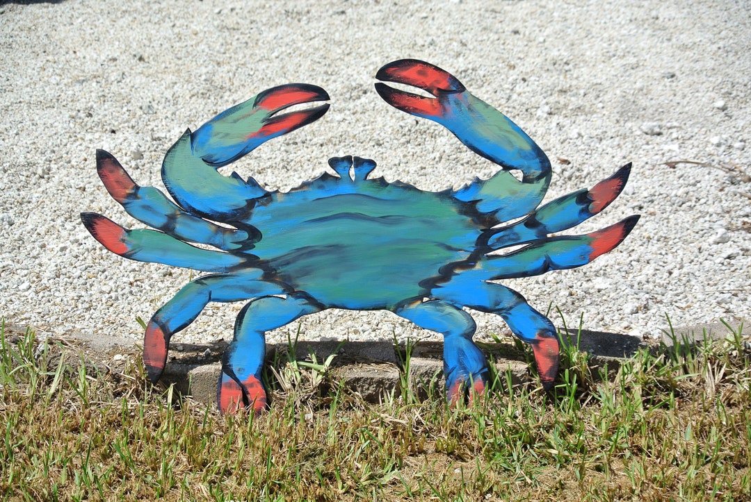 Large Wood Blue Crab Rustic Decor. Wall Art, Family Gift Idea, Beach ...