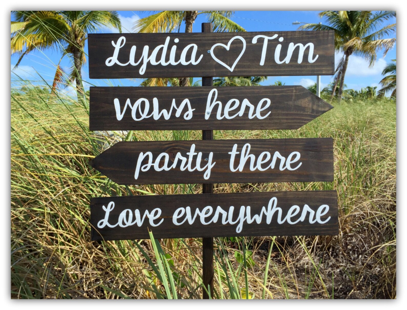 Beach Wedding Sign. Rustic Wedding Decor. Vows Here Party | Etsy